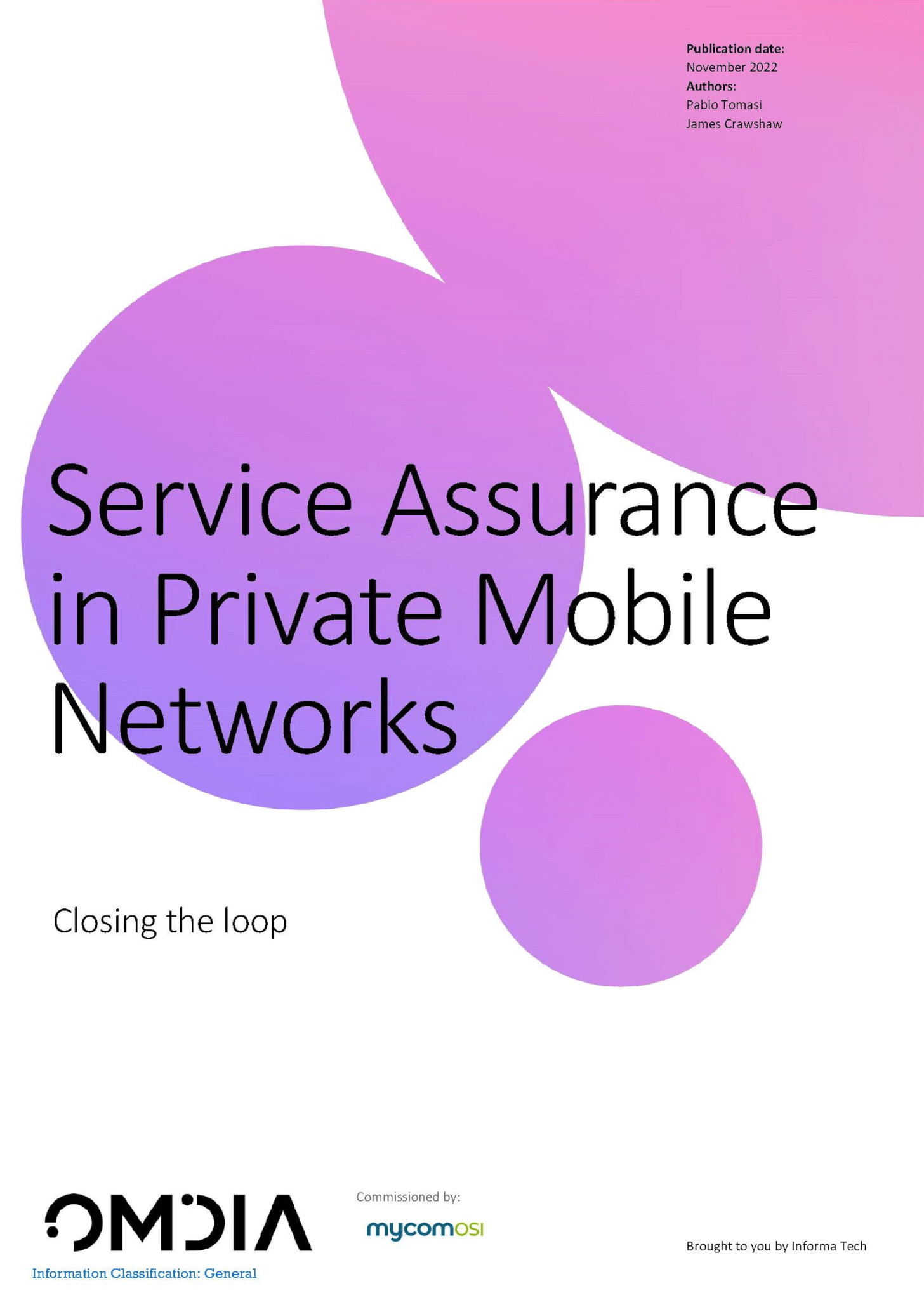 MYCOM OSI and Omdia White paper on Service Assurance in Private Mobile Networks - Mycom