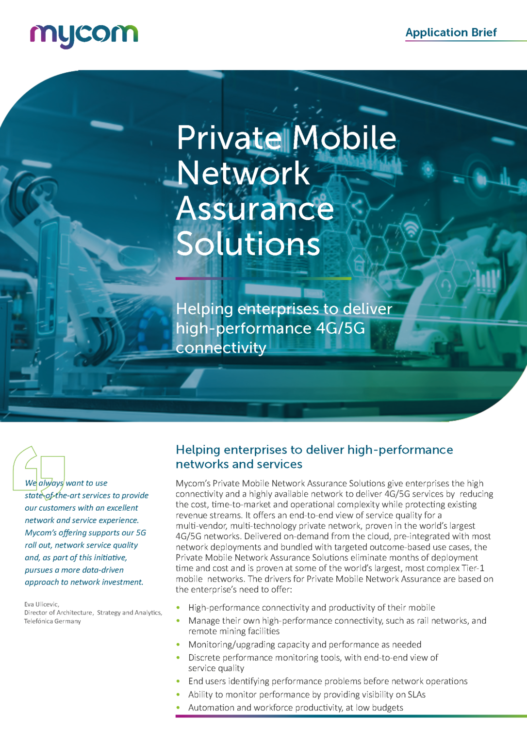 Solution Brief | Private Mobile Network Assurance - Mycom