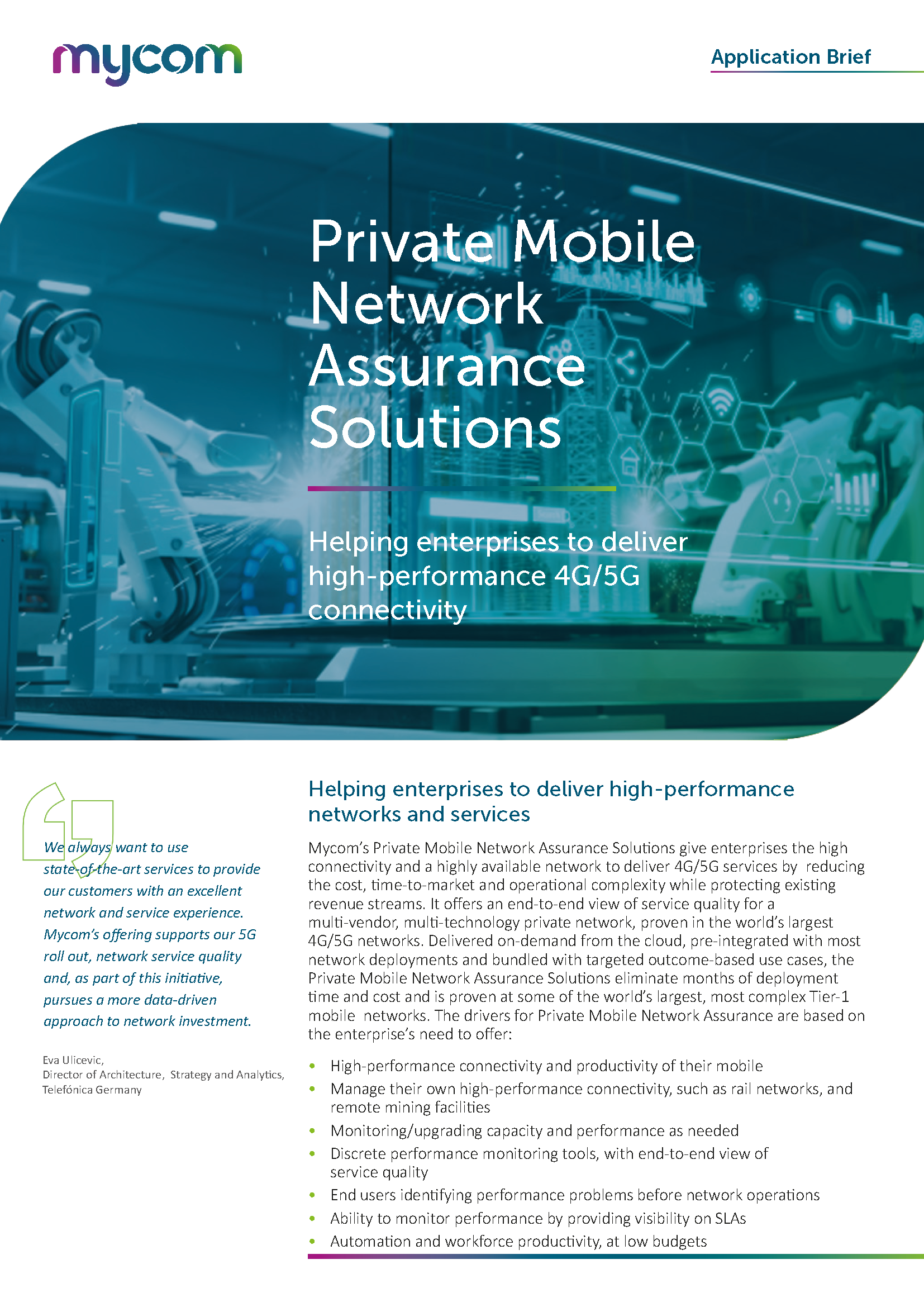 Solution Brief | Private Mobile Network Assurance - Mycom