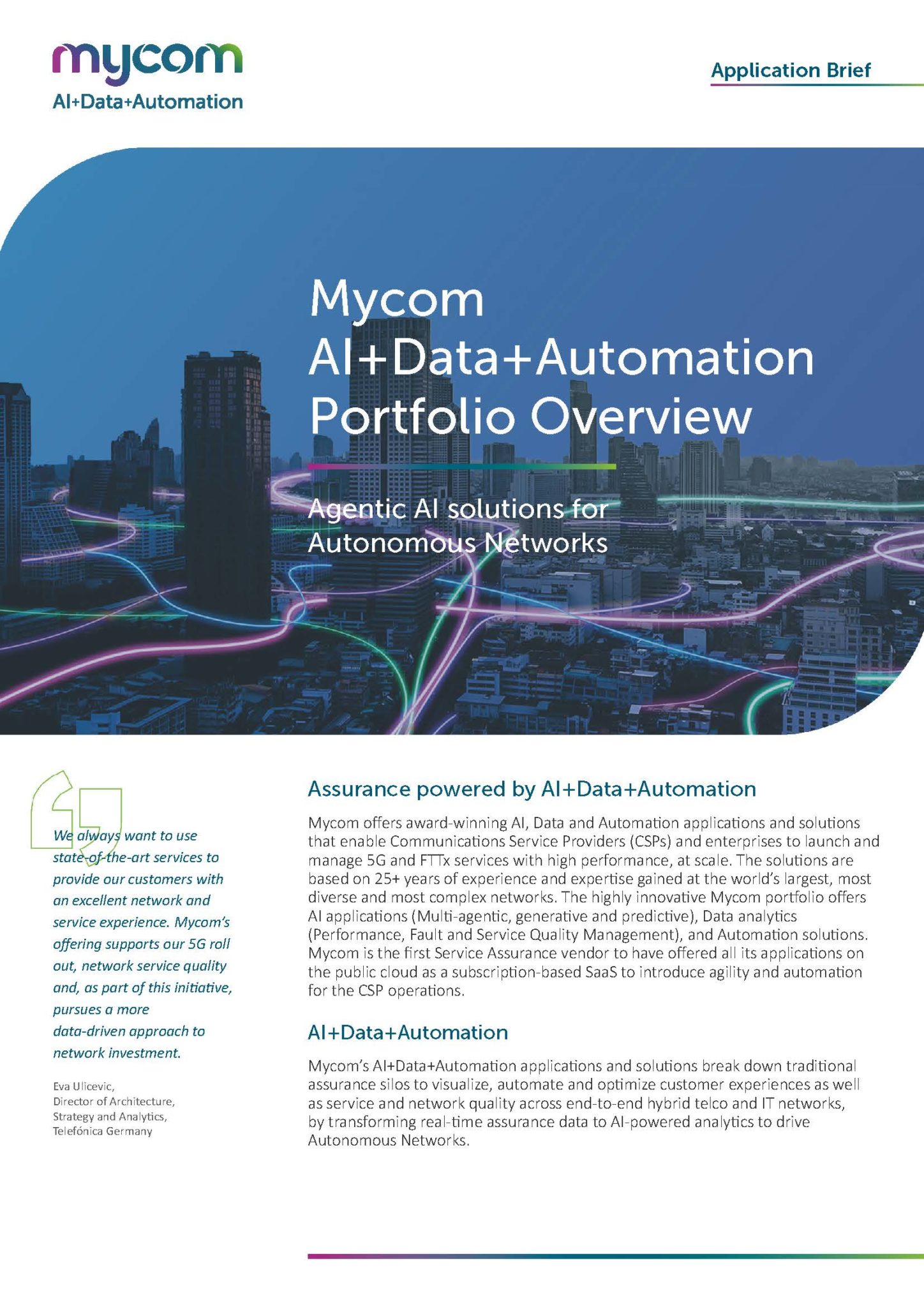 Mycom AI+Data+Automation portfolio overview - Mycom