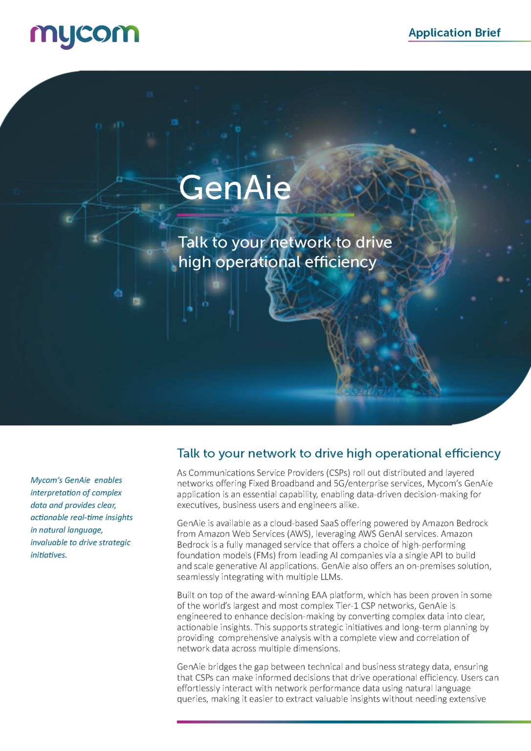 Application Brief | GenAie - Mycom