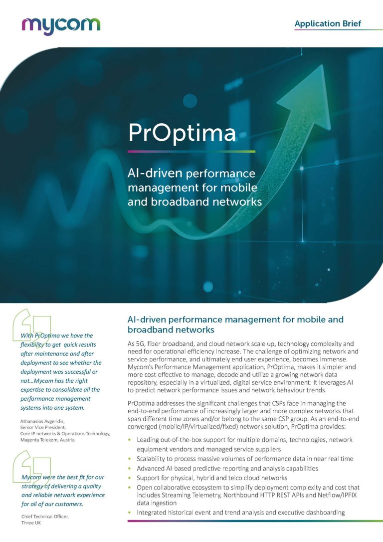 Application Brief | PrOptima - Mycom